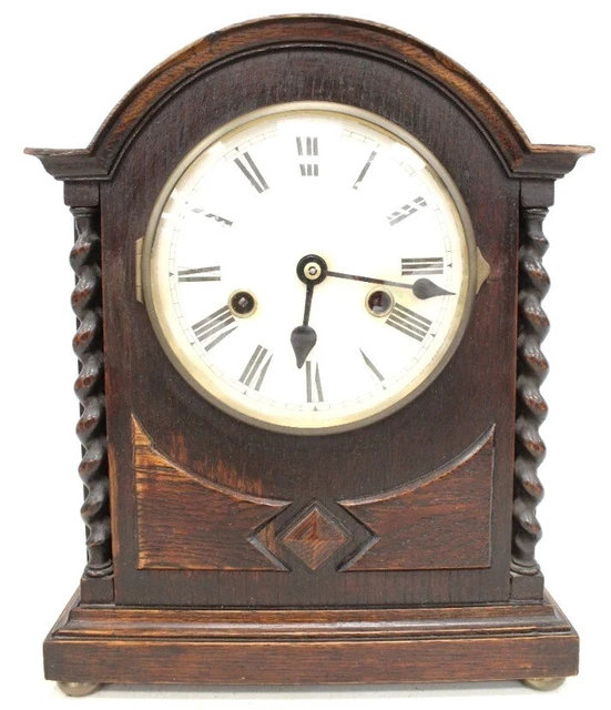 VTG H.A.C. CROSSED ARROWS Wooden 8-Day Mechanical Mantel Clock 12 ...