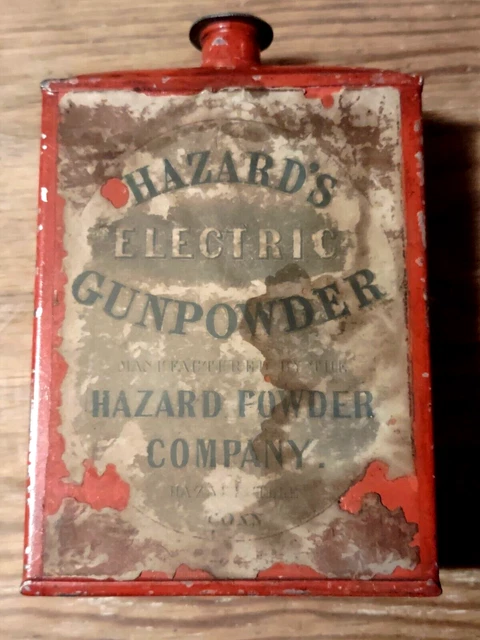 RARE ANTIQUE HAZARD COMPANY ELECTRIC Shooting Gun Powder Tin EUR 162,12 ...