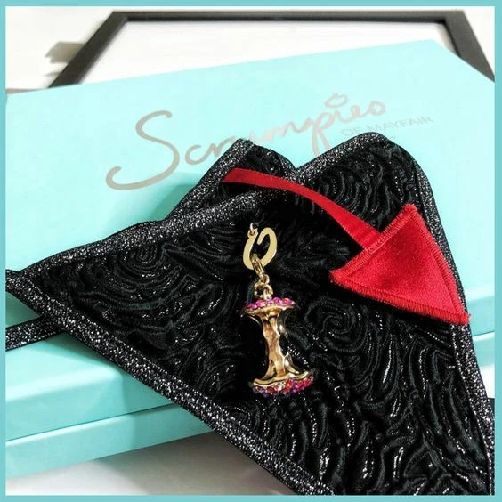 SCRUMPIES OF MAYFAIR Red Devil G String & Charm RRP £55 BNIB Gift Box £ ...