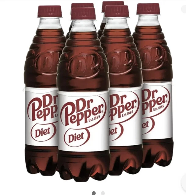 DIET DR PEPPER Soda Pop Soft Drink 6 Pack Soda Bottles 16.9oz Limited ...