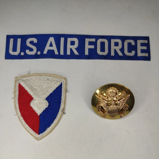 VINTAGE- US AIR Force 2 Badges patches & 1 brass metal Hat Insignia ...