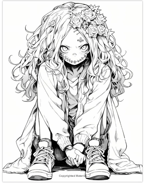 ANIME HORROR GIRLS Coloring Book Kids Drawing Activity Gift Boys Girls ...