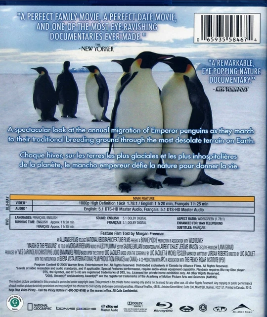 MARCH OF THE Penguins - Morgan Freeman - National Geographic - BluRAY+ ...