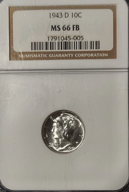 1943-D MERCURY DIME Ms 66 Fb Ngc Certifié EUR 61,02 - PicClick FR