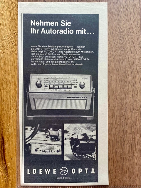 LOEWE OPTA AUTOPORT Autoradio tragbar Oldtimer Original 1964 Vintage Ad ...