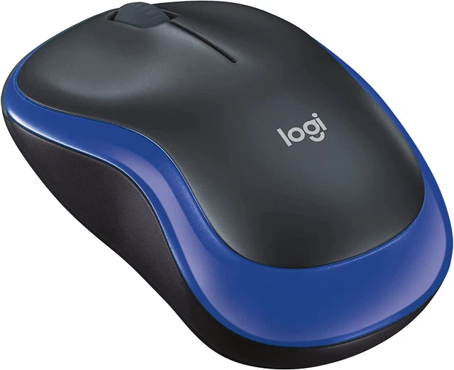 LOGITECH M185 WIRELESS Mouse BLUE, 2.4GHz with USB Mini Receiver, 1000 ...
