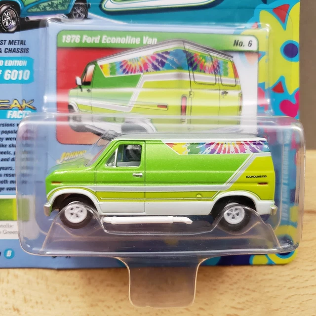 JOHNNY LIGHTNING 1976 Ford Econoline Van Boogie Vans Diecast 1:64 Green ...