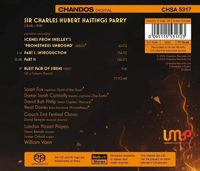 HUBERT PARRY PARRY: Scenes from Shelley's Prometheus Unbound/... (CD ...