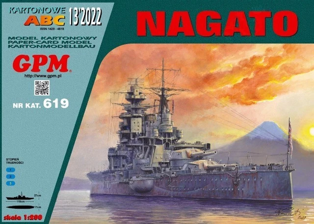 CARD PAPER CUT Out Model Kit GPM Japanese Battleship "Nagato" 1:200 £67 ...