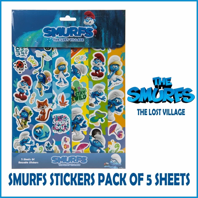 SMURFS STICKER PACK 5 Sheet- Party Favours-Bag Fillers- Birthday Card ...