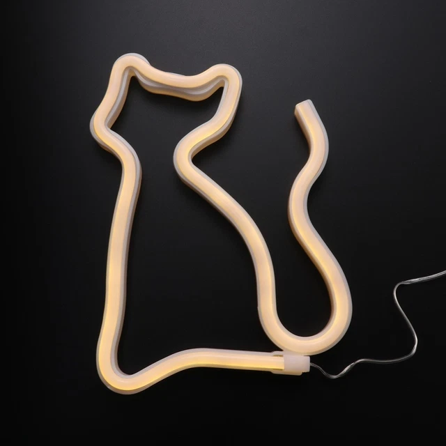 CAT MODELING LAMP Neon Sign Led Cute Light up Wall Lights Kids Night £ ...