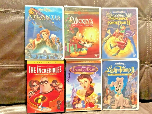 6 USED DISNEY DVD/No BLURAY- LADY TRAMP / HUNCHBACK / BEAUTY BEAST ...