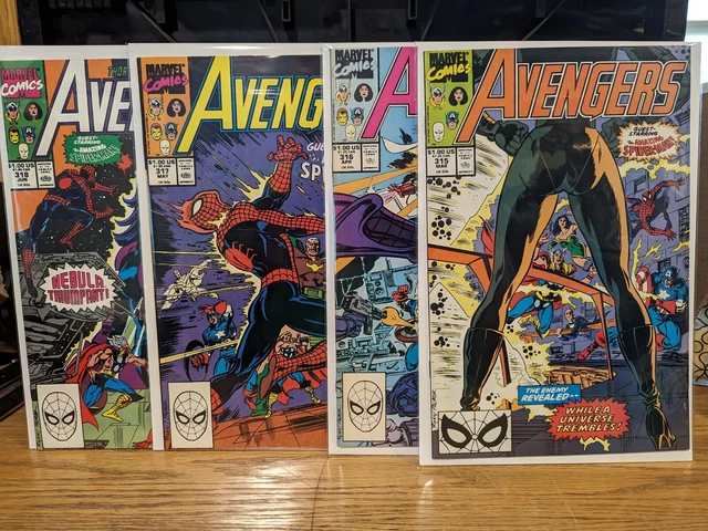LOT DE LIVRES Avengers 4 Run 315 316 317 318 Marvel Comics 1990 Amazing ...
