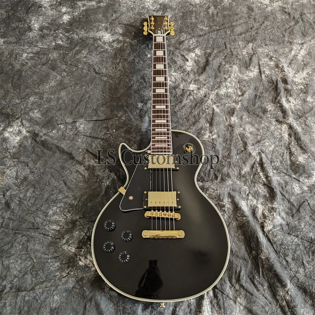 CUSTOM SHOP LP Beauty Electric Guitar 2-Pickup Black Left-handed Fast ...