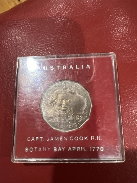 1970 RAM 'CAPT James Cook R.N. Botany Bay April 1770' 50 cent coin ...