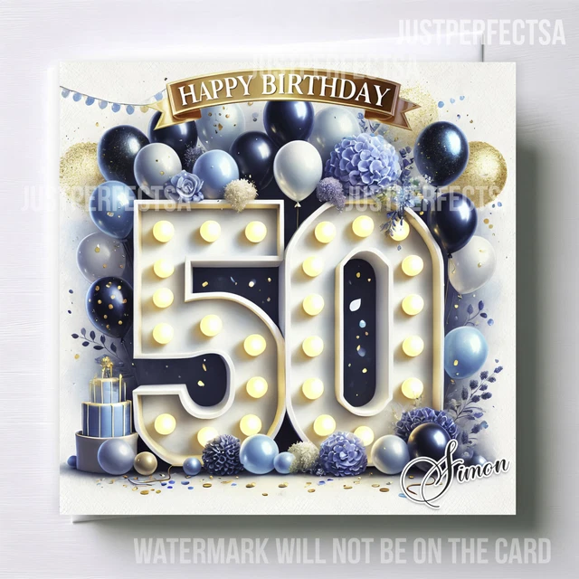 MEN'S 50TH BIRTHDAY Card,Male,Stunning Mens 50th birthday card £2.49 ...