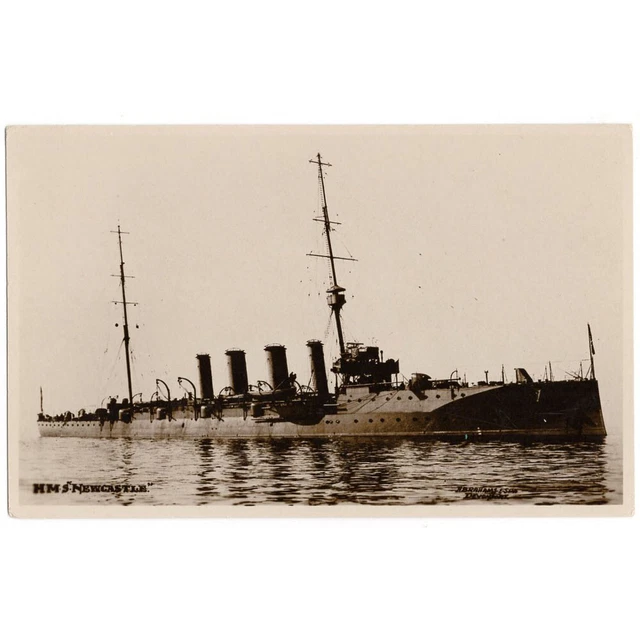 HMS NEWCASTLE (1909) Town-class light cruiser Royal Navy RP Postcard ...