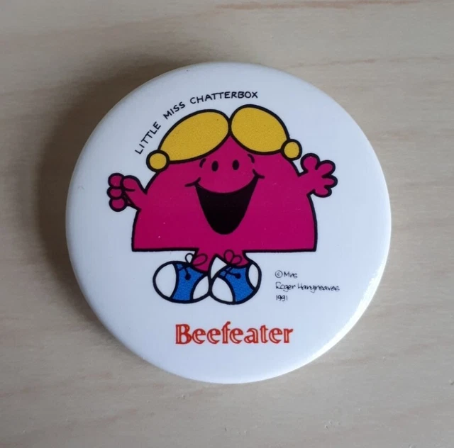 MR. MEN - LITTLE MISS CHATTERBOX Vintage Collectors 35mm Pin Badge ...