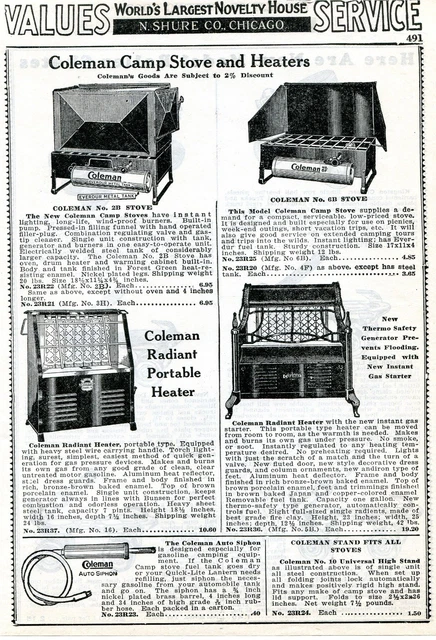1938 PRINT AD of Coleman Camp Stove Model 2B, 6B & Heater 5B & 16 £9.42 ...
