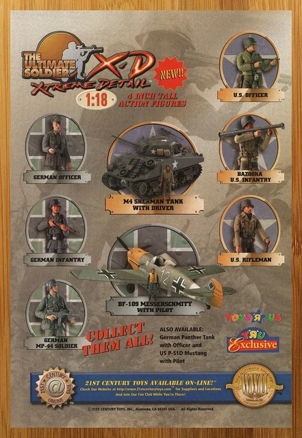 2000 ULTIMATE SOLDIER XD Action Figures Print Ad/Poster WWII Plane Tank ...