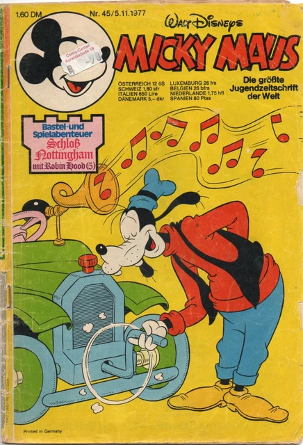 MICKY MAUS MAGAZIN Nr. 45 von 5 November 1977 Walt Disney DDR Comic ...