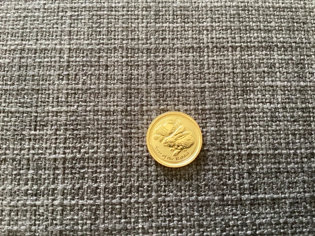 2011 YEAR OF the Rabbit Australian Lunar Series 1/20 oz Gold Bullion ...