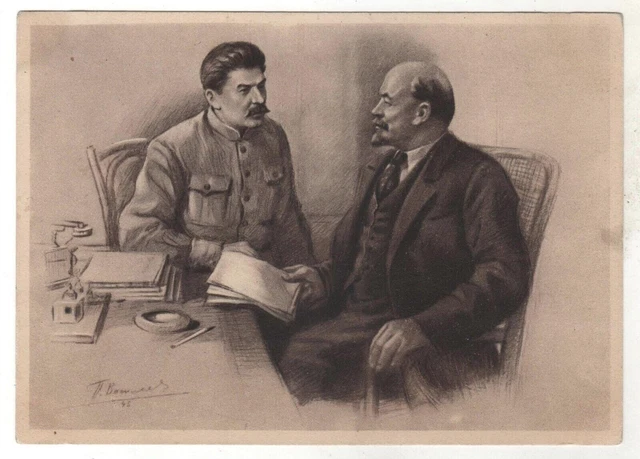 RARE! STALIN, LENIN Bolshevik leader Communist Propaganda OLD Russian ...