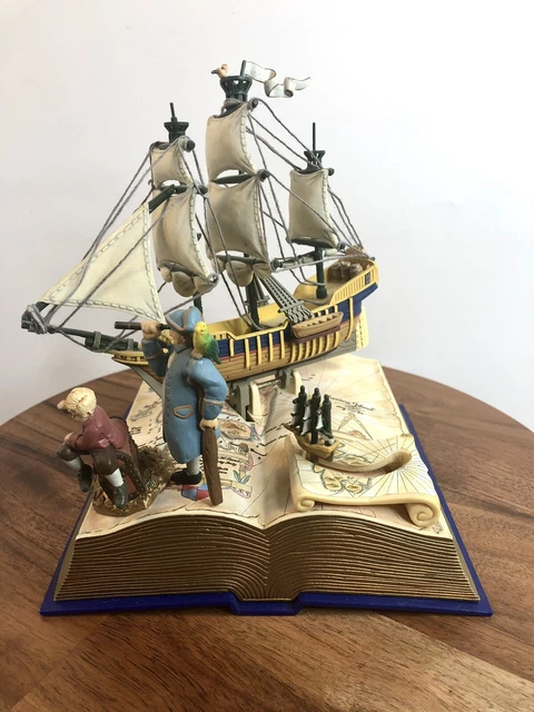 TREASURE ISLAND MULTI-ACTION "Over the Waves" Musical Box Enesco 1988 ...