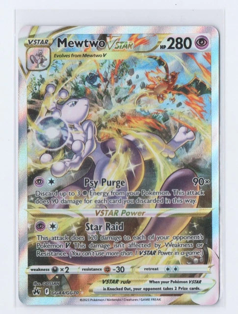 MEWTWO V STAR GG44/GG70- NM- Pokemon TCG - Crown Zenith Galarian ...