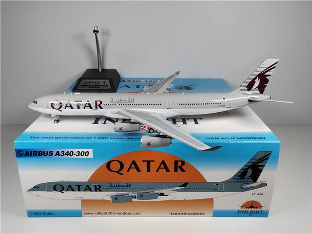 INFLIGHT QATAR AIRWAYS FOR AIRBUS A340-300 A7-AAH 1:200 DIECAST ...