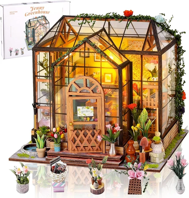 DIY MINIATUR HAUS Puppenhaus mit Möbeln: Holzpuzzle-Bausatz mit LED, 3D ...