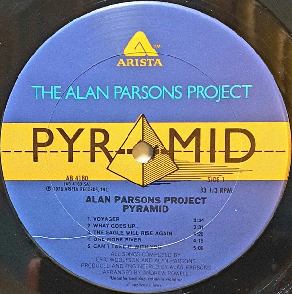 THE ALAN PARSONS Project - Pyramid READ DESCRIPTION (LP, Album) (Very ...