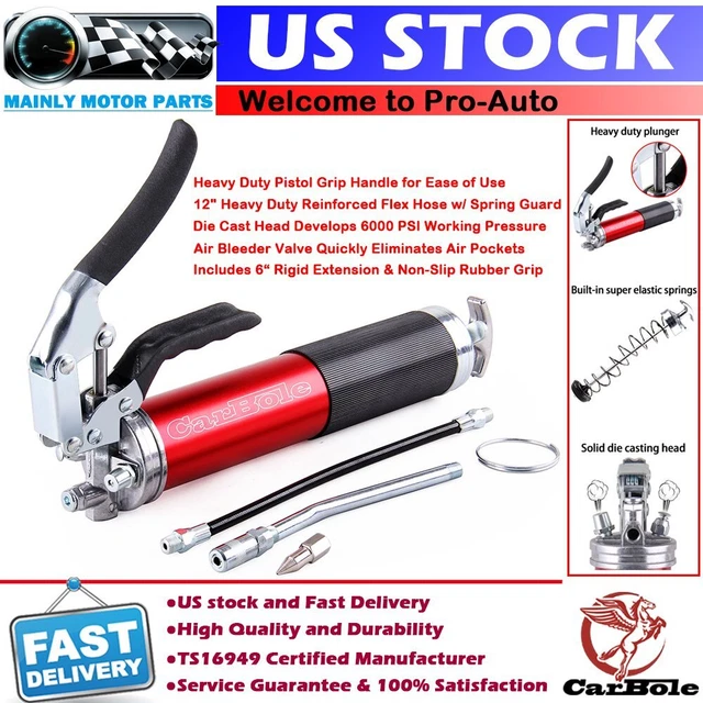 4500 PSI GREASE Gun High Pressure Pistol Grip 14Oz 400cc with 18 Inch ...