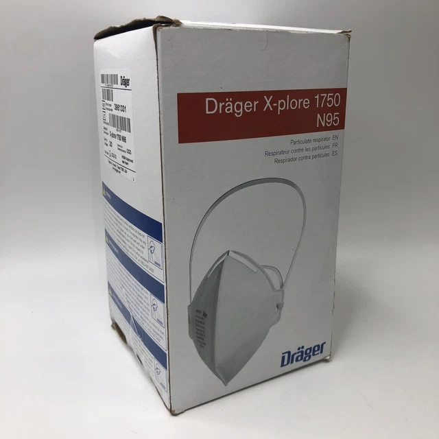 DRAGER X-PLORE 1750 N95 Particulate Respirator Mask, Box of 20, Indiv. Wrapped EUR 10,08 ...