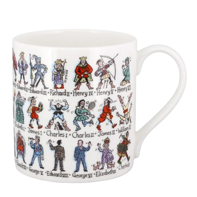 KINGS AND QUEENS of England Mug McLaggan Picturemaps Bone China History ...