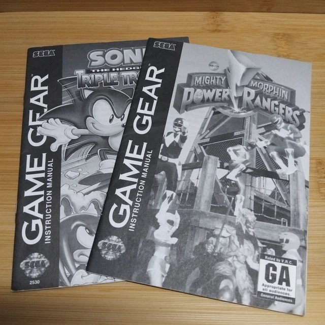 SONIC THE HEDGEHOG Triple Trouble Power Rangers Sega Game Gear Manual ...