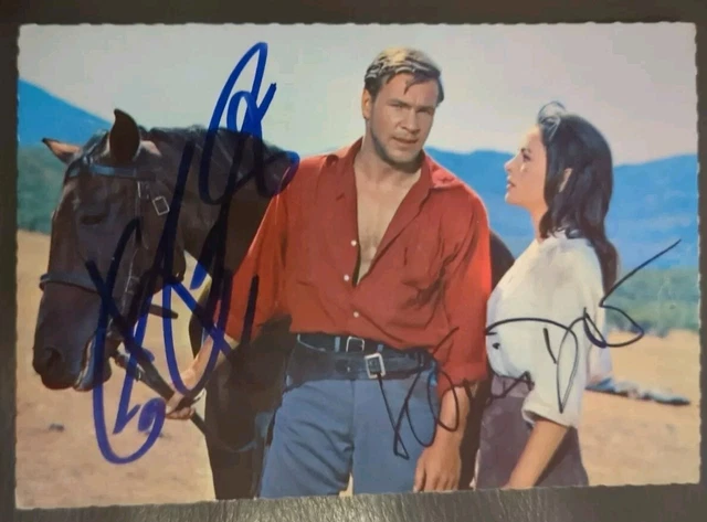 GÖTZ GEORGE UND Karin Dor original signierte Autogrammkarte,autograph, Winnetou EUR 28,50 ...