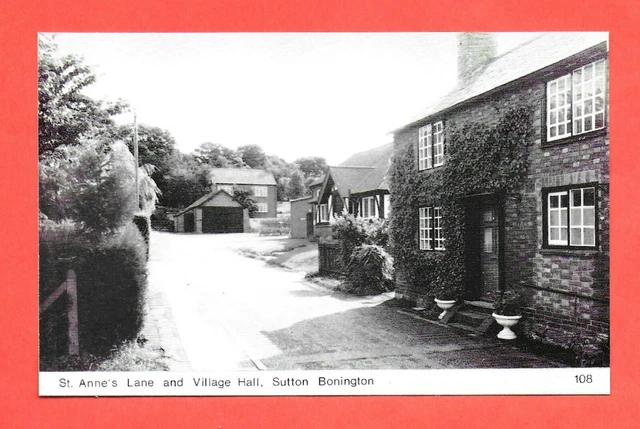 ST ANNE'S LANE and Village Hall Sutton Bonington Notts Postcard J/V ...