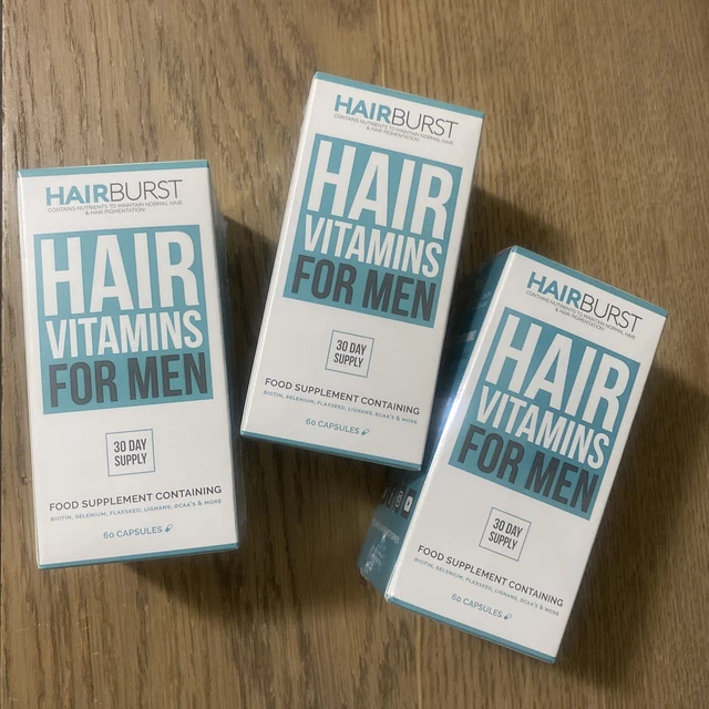 HAIRBURST HAIR VITAMINS For Men 60 Capsules - 30 Days Supply BBE 09 / ...