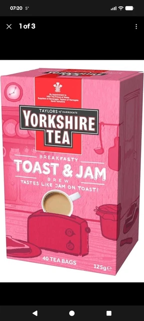 TWO BOXES - JAM ON TOAST YORKSHIRE English Breakfast Tea. Discontinued ...