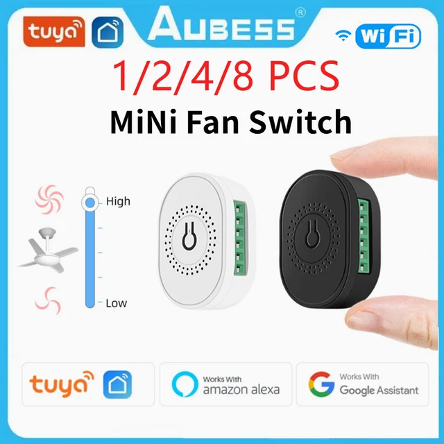 TUYA WIFI MINI Smart Fan Speed Switch Ceiling Fan Remote Control Alexa ...