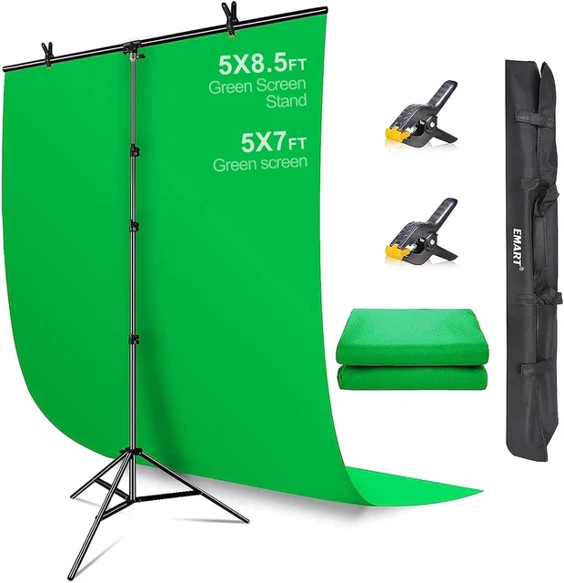 GREEN SCREEN WITH Backdrop Stand, 1.5X2.0M(5X7Ft) Greenscreen with 1.5X ...