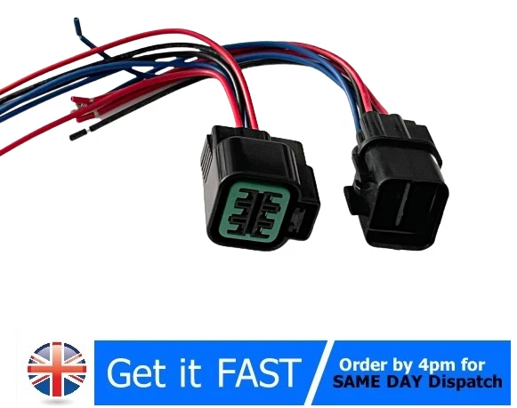 6 PIN MALE Female Pre Wired Connector Plug Headlight Lamp Oxygen Sensor ...