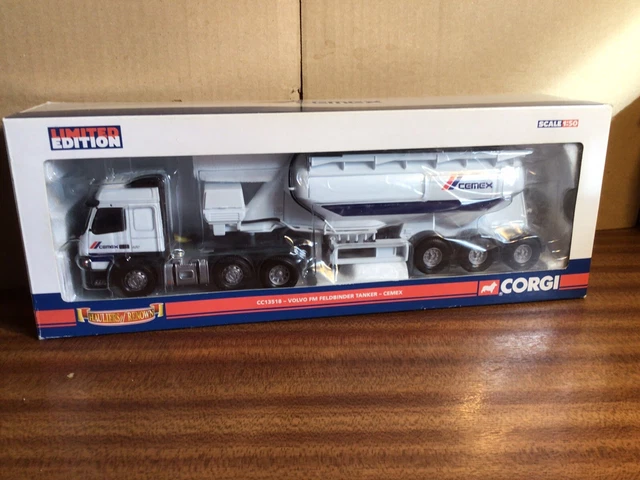 CORGI 1:50 SCALE Volvo Fm Feldbinder Tanker Cemex Cc13518 Diecast Lorry ...