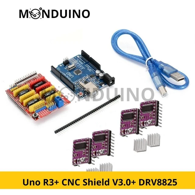 KIT ARDUINO UNO R3 & CNC Shield V3.0 & DRV8825 Driver EUR 20,99 ...