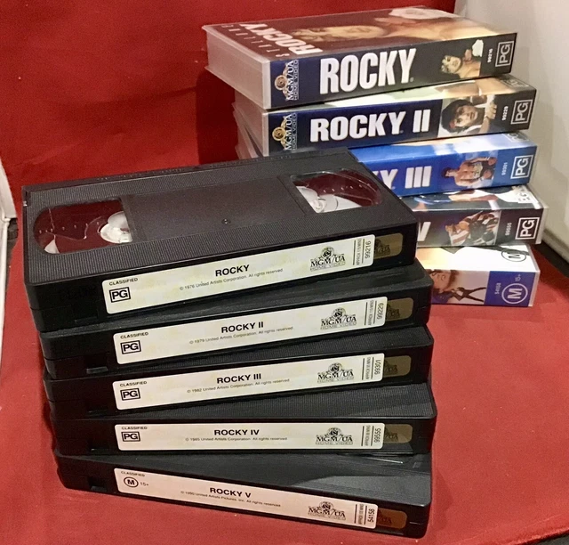 ROCKY SYLVESTER STALLONE VHS Box Set Retro Vintage Video Cassettes x 5 ...