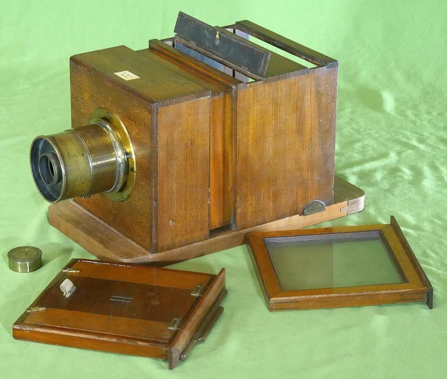 EXTREMELY RARE DAVIS J. Sliding Box 6 x 6 Wet Plate Camera Mahogany ...