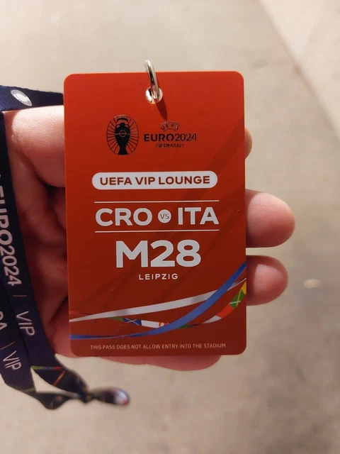 USED VIP TICKET Badge UEFA EURO 2024 M28 Croatia Croatia vs Italy Italy ...