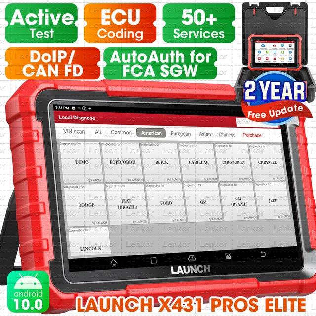 LAUNCH X431 PRO ELITE V + PRO 5 Car OBD2 Scanner Diagnostic Tools ECU ...