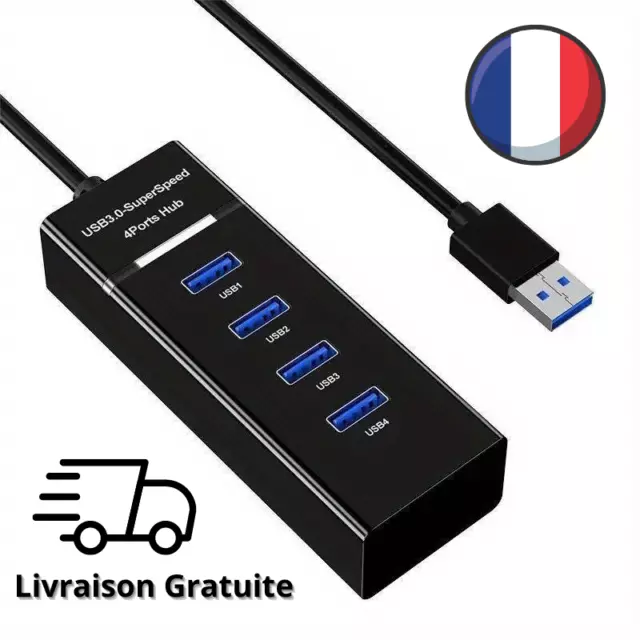 MULTIPRISE HUB 4 ports USB 3.0 et 2.0 Compact Pour Ordinateur Haute ... MULTIPRISE HUB 4 ports USB 3.0 et 2.0 Compact Pour Ordinateur Haute ...